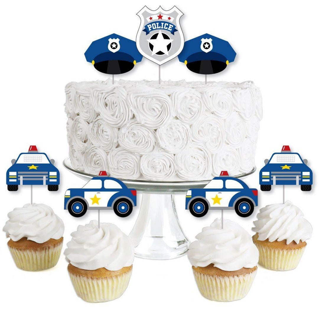 Calling All Units - Police - Dessert Cupcake Toppers - Cop Birthday ...