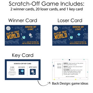 Blast off to Outer Space - Scratch off Game - Rocket Ship Baby Shower ...