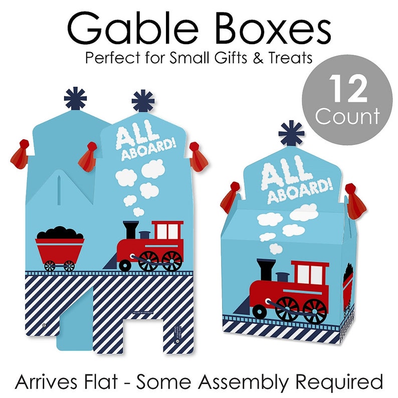 Railroad Party Crossing - Treat Box Party Favors - Steam Train Birthday ...