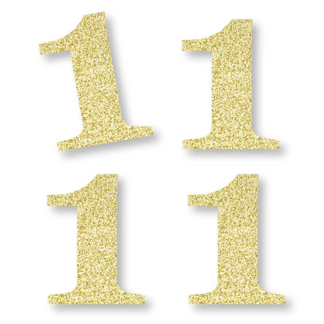 Gold Glitter 1 - No-mess Real Gold Glitter Cut-out Numbers - 1st ...