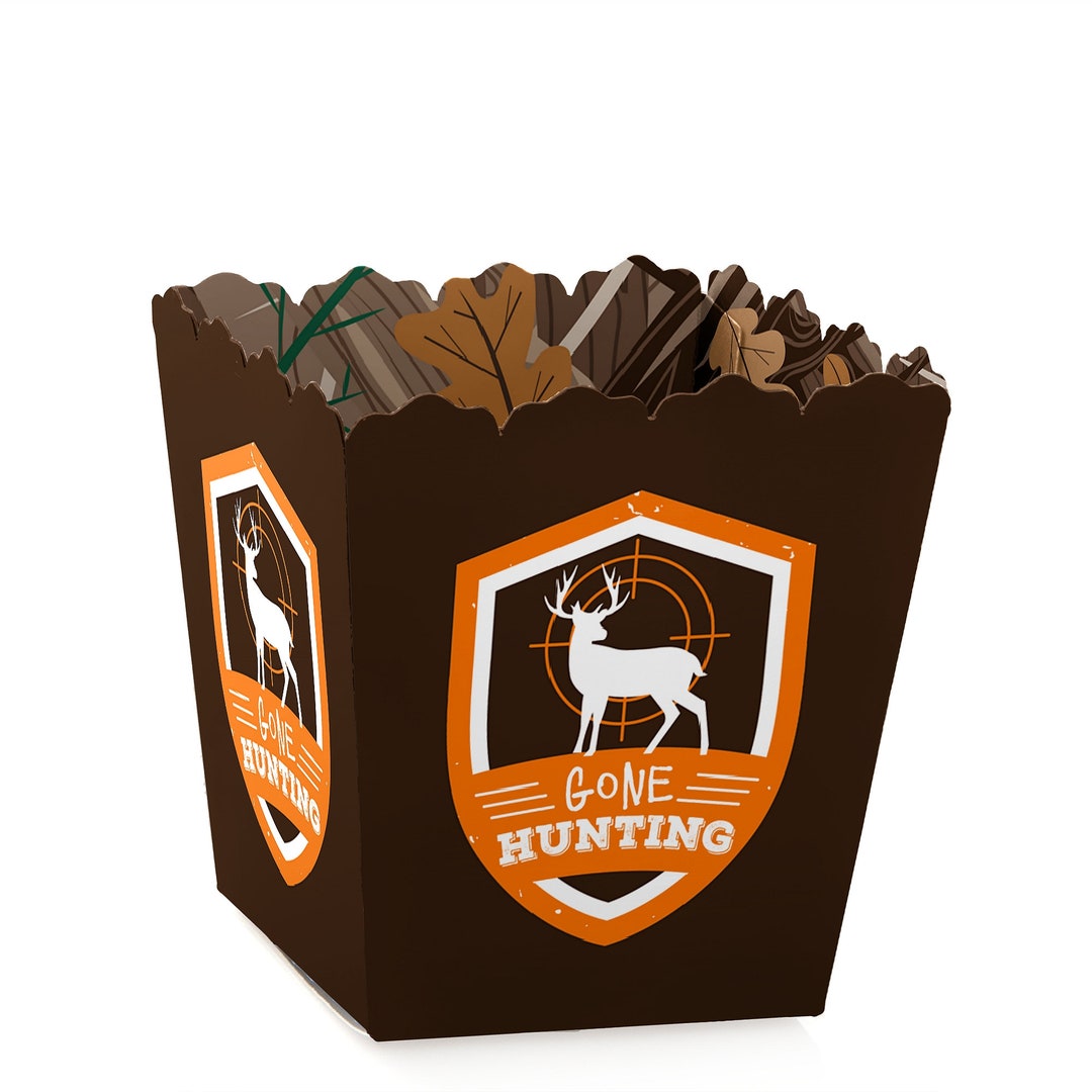 Gone Hunting - Party Mini Favor Boxes - Deer Hunting Camo Baby Shower ...
