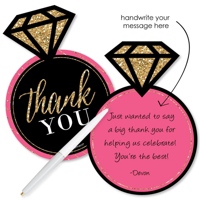 Girls Night Out Shaped Thank You Cards Bachelorette Party - Etsy