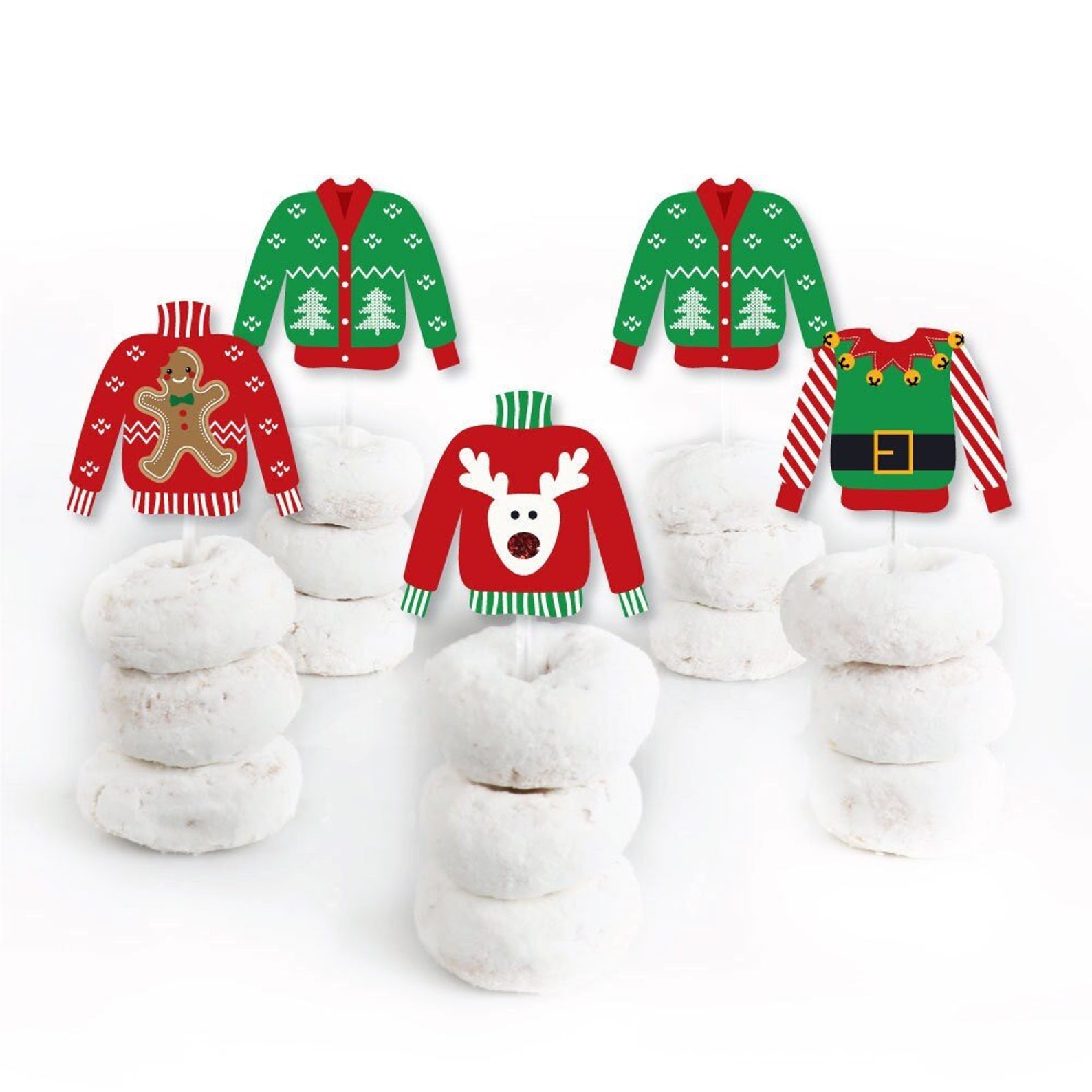 Ugly Sweater Dessert Cupcake Toppers Holiday and Christmas - Etsy