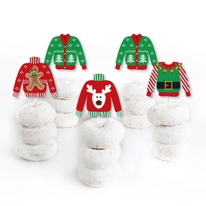 Ugly Sweater - Dessert Cupcake Toppers - Holiday and Christmas Party ...