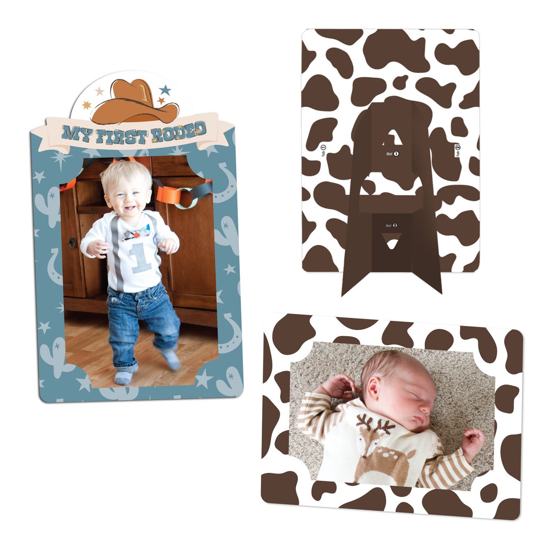 My First Rodeo - Little Cowboy 1st Birthday Party 4x6 Picture Display ...