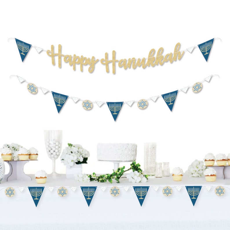 Happy Hanukkah Chanukah Letter Banner 36 Banner Cutouts | Etsy