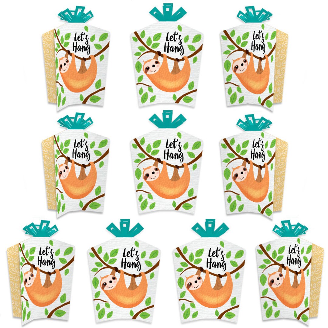 Lets Hang Sloth Table Decorations Baby Shower or Birthday Party Fold ...