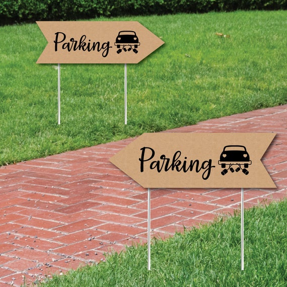 Wedding & Reception Signs - Rustic Wedding Parking Sign - Double Sided ...