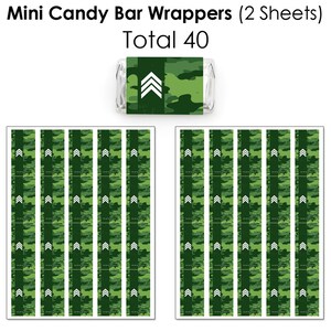 Camo Hero - Mini Candy Bar Wrappers, Round Candy Stickers and Circle ...