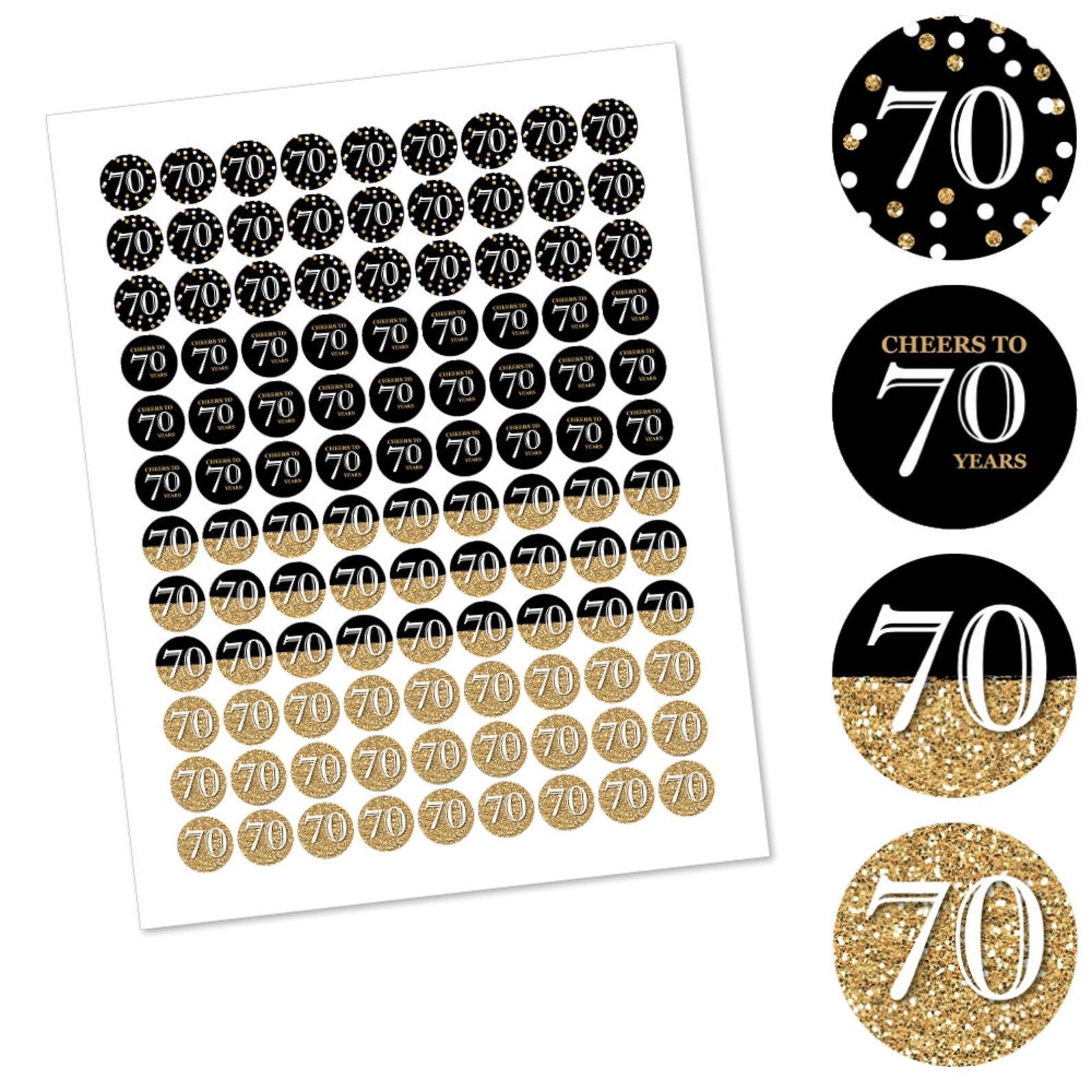Hershey Kiss® Stickers 70th Birthday Gold Round Candy Etsy