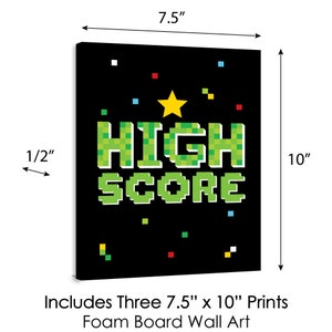 Game Zone Wall Art and Pixel Video Game Kids Room Décor 7.5 X 10 Set of ...