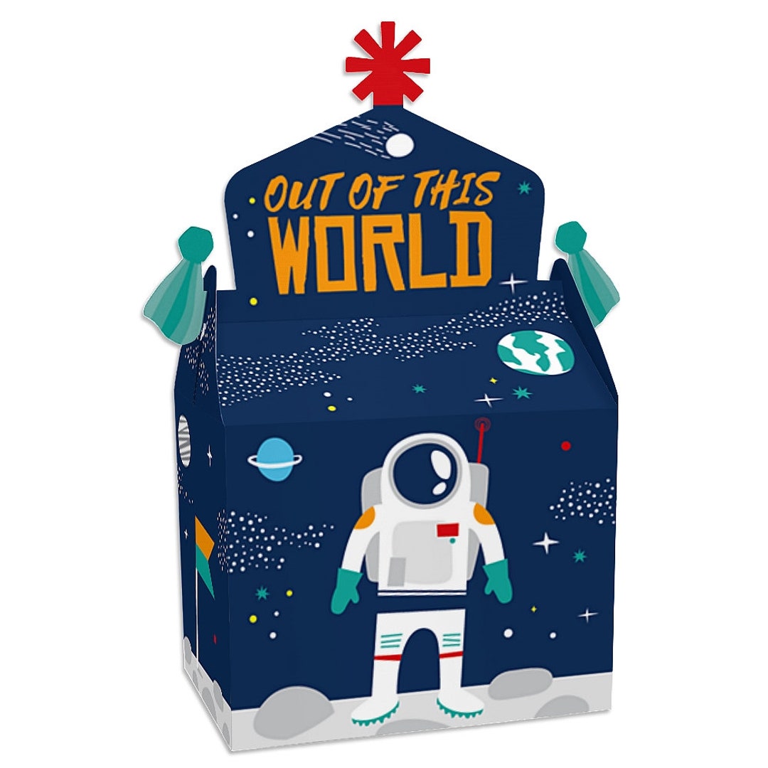 Blast off to Outer Space - Treat Box Party Favors - Rocket Ship Baby ...