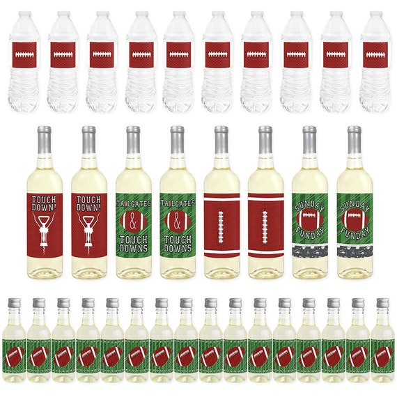 End Zone - Football - Mini Wine Bottle Labels, Wine Bottle Labels and ...