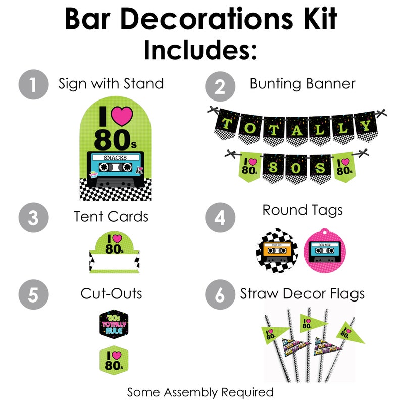 80s Retro DIY Totally 1980s Party Signs Snack Bar - Etsy