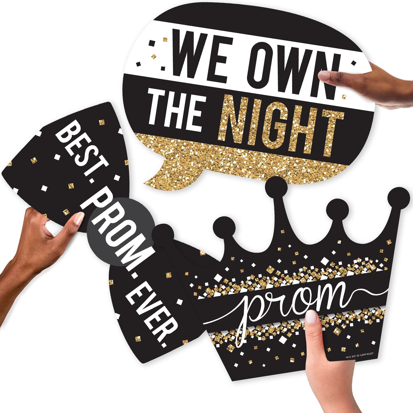Prom - Talk Bubble, Crown, and Tie Decorations - Prom Night Party Large ...