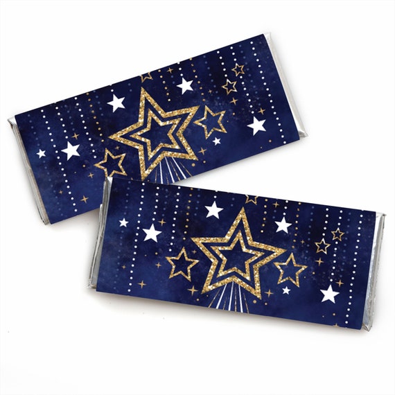Starry Skies - Candy Bar Wrapper Gold Celestial Party Favors - Set of ...