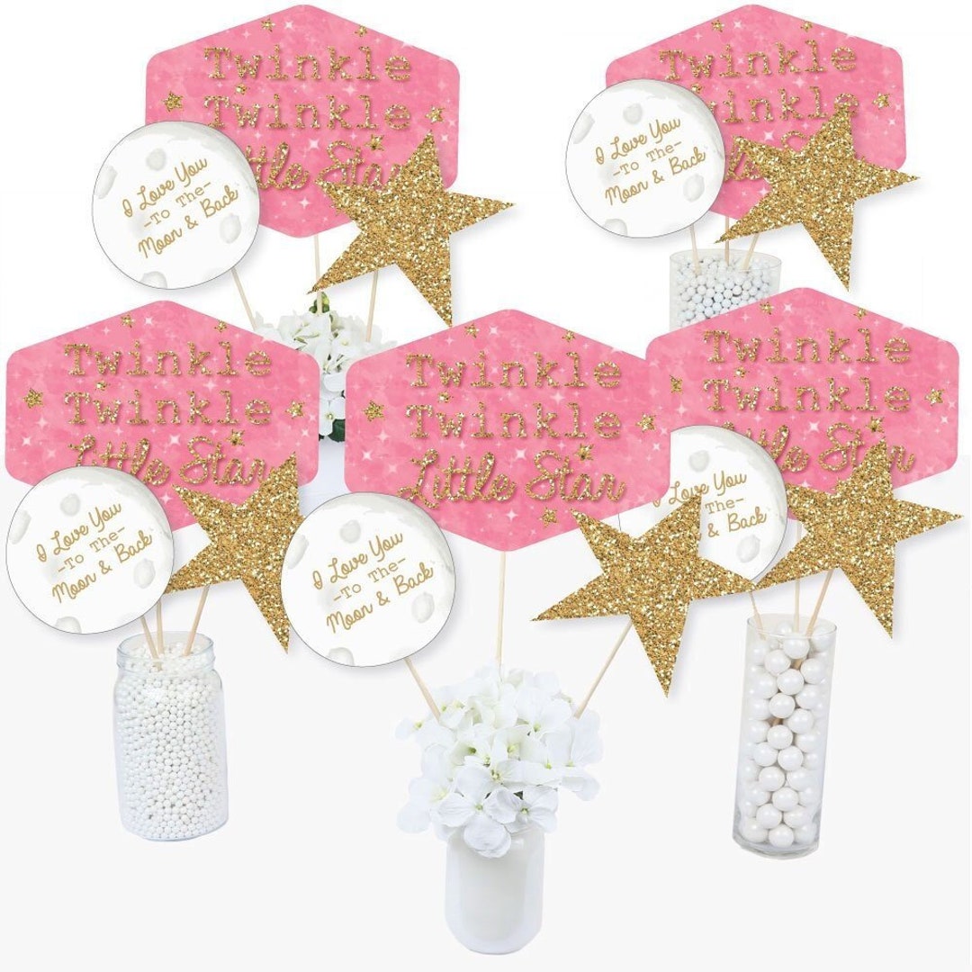 Pink Twinkle Twinkle Little Star - Centerpiece Sticks - Baby Shower ...