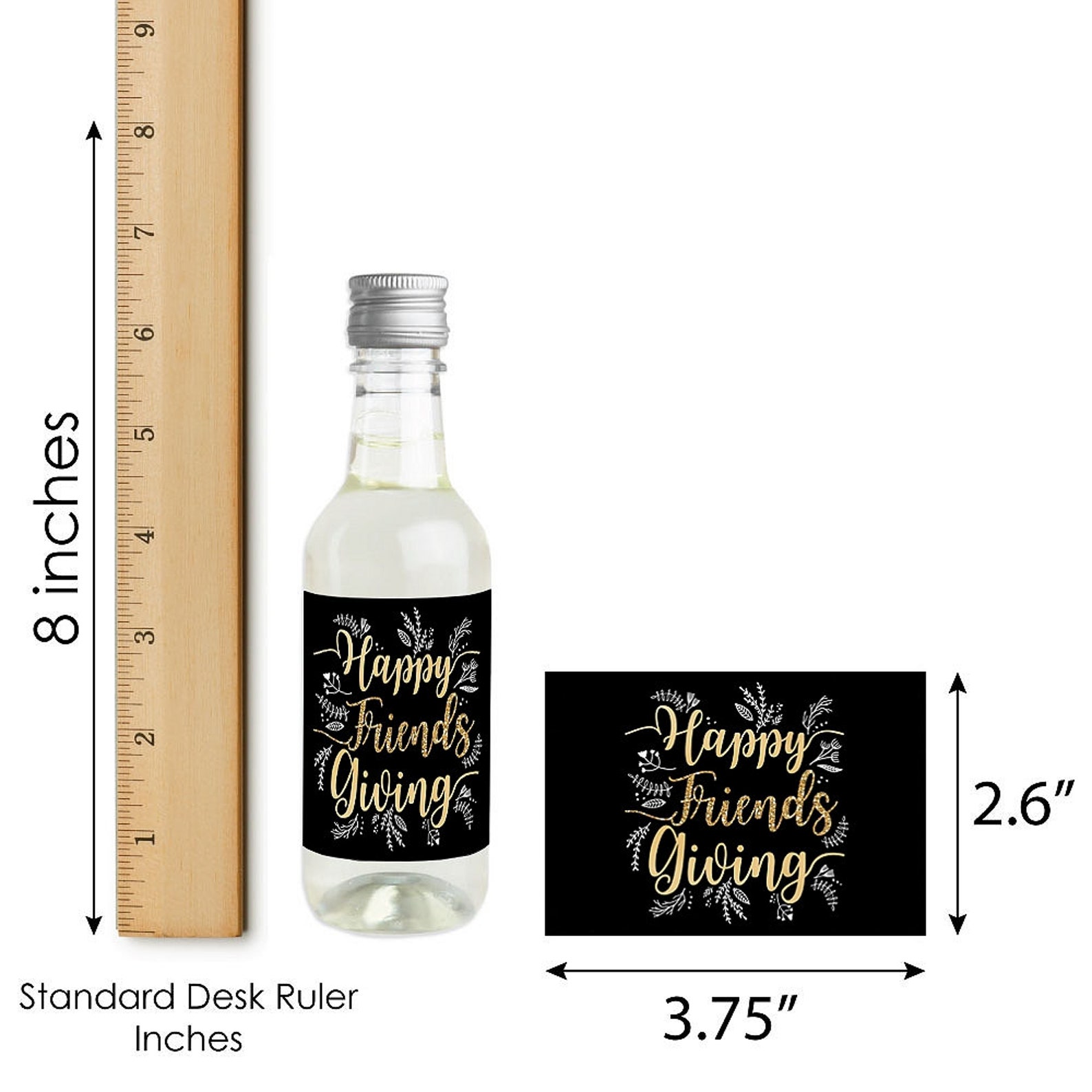 Elegant Thankful for Friends - Mini Wine and Champagne Bottle Label ...