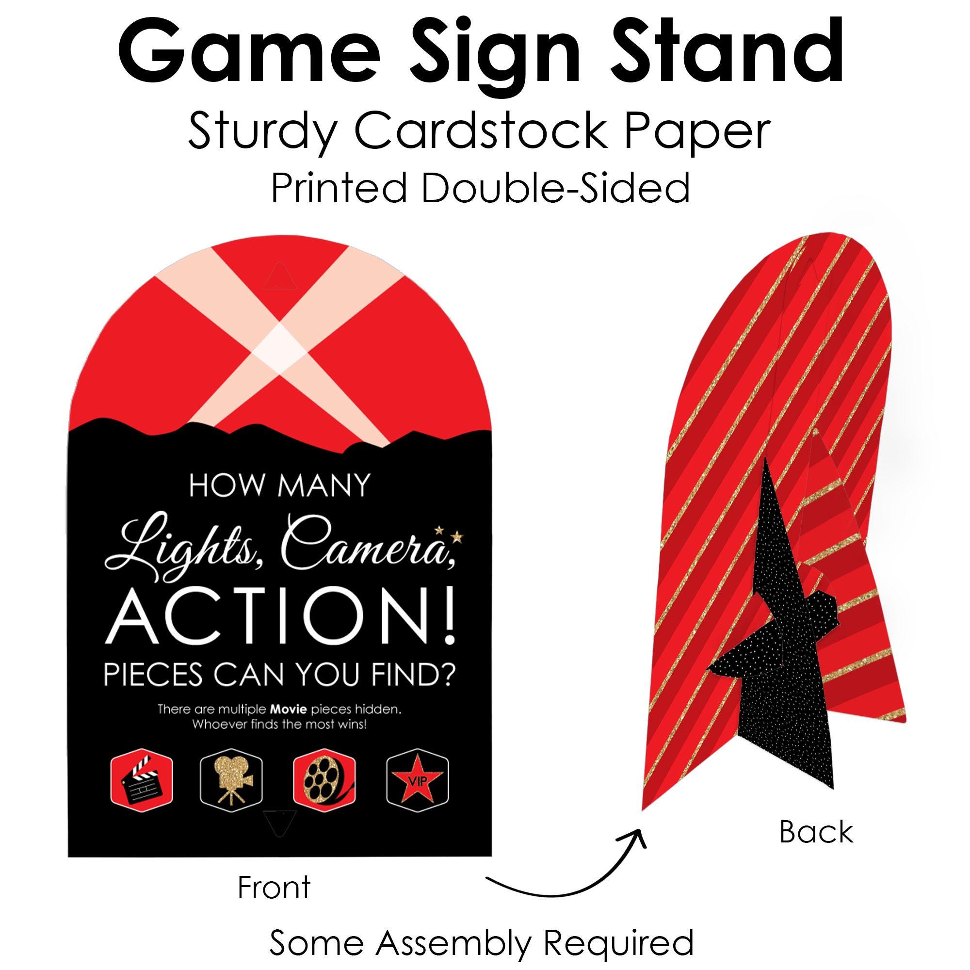 Red Carpet - Movie Night Party Scavenger Hunt - 1 Stand and 48 Game ...