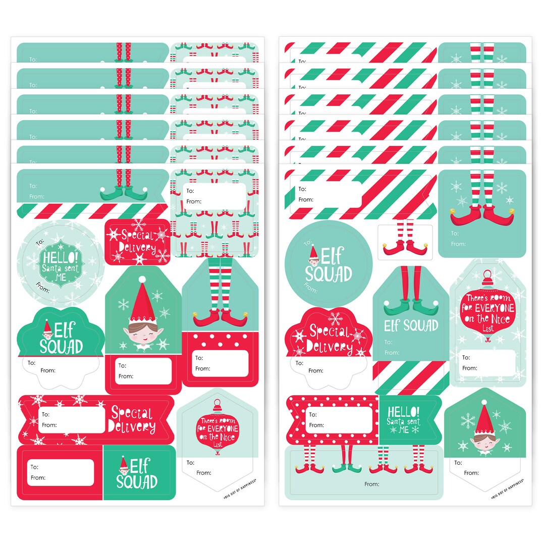 Elf Squad - Assorted Kids Elf Christmas and Birthday Party Gift Tag ...