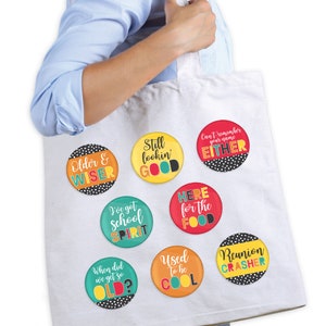 Class Reunion - 3 Inch School Reunion Party Badge - Pinback Buttons ...