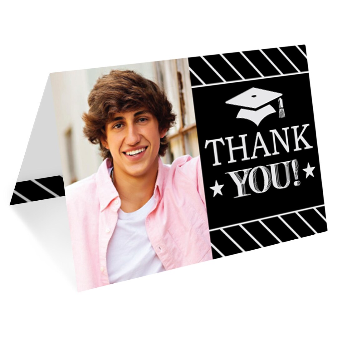 Graduation Cheers - Custom Graduation Party Photo Thank You Cards With ...