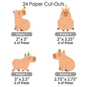 Capy Birthday - DIY Shaped Capybara Party Cut-outs - 24 Count - Etsy