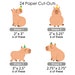 Capy Birthday DIY Shaped Capybara Party Cut-outs 24 Count - Etsy Canada
