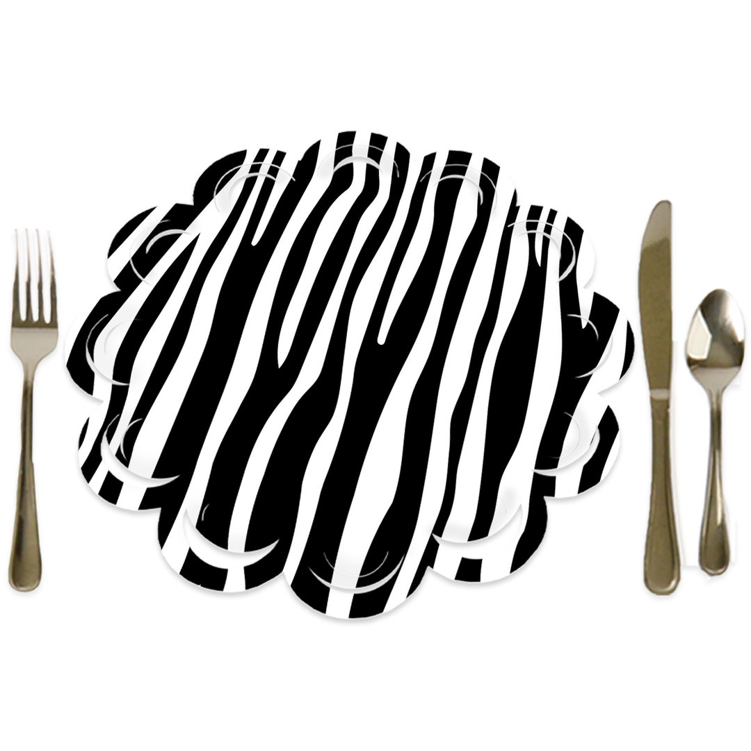 Zebra Print - Safari Party Round Table Decorations - Paper Chargers ...