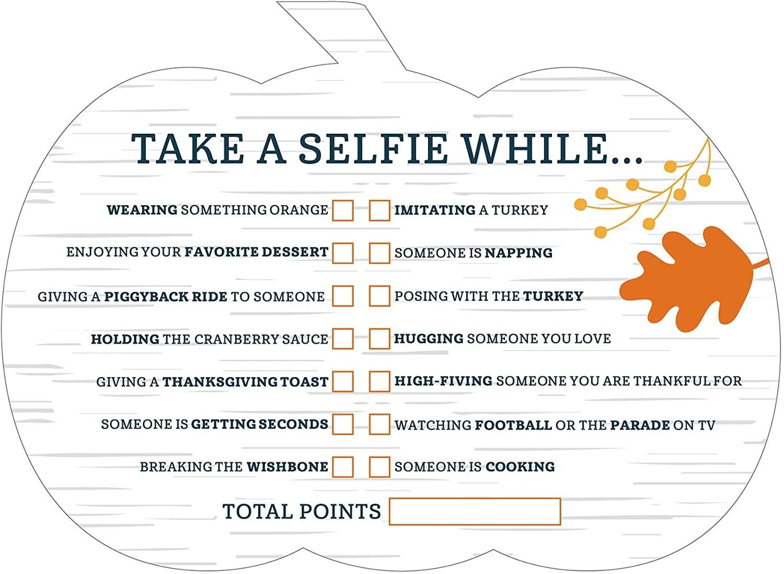 Happy Thanksgiving - Selfie Scavenger Hunt - Fall Harvest Party Game ...