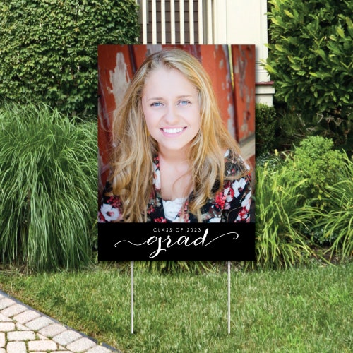 Custom Graduation Yard Sign With Vertical Photo Photo Yard - Etsy