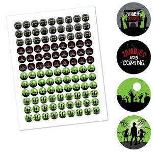 Zombie Zone Halloween or Birthday Zombie Crawl Party Round - Etsy