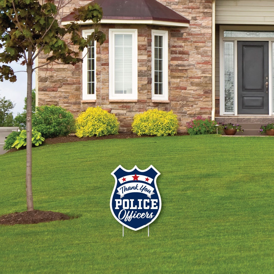 Thank You Police Officers - Outdoor Lawn Sign - First Responders ...