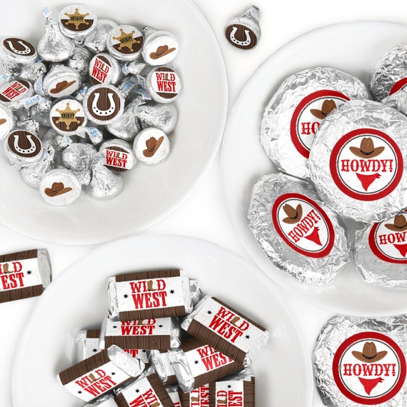 Western Hoedown - Mini Candy Bar Wrappers, Round Candy Stickers and ...