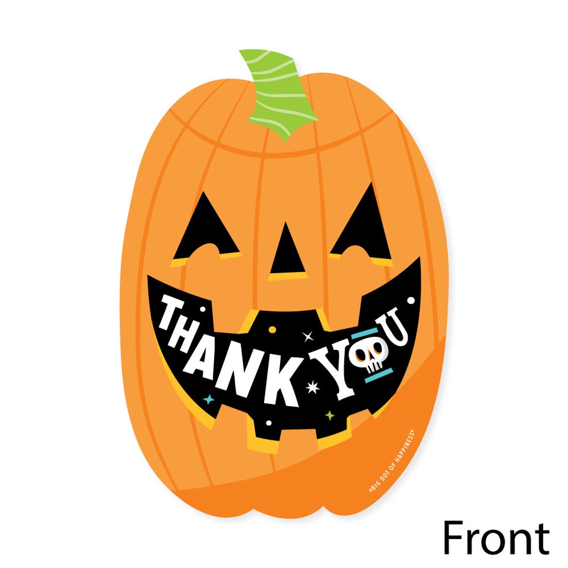 Jack-o'lantern Halloween Shaped Thank You Cards Kids - Etsy