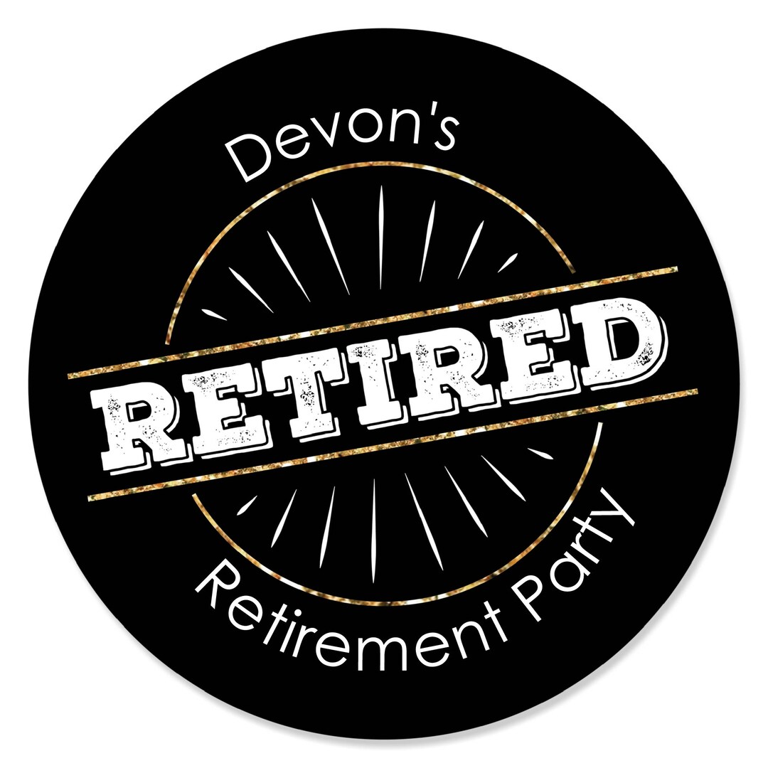 Personalized Happy Retirement - Custom Retirement Party Favor Circle ...