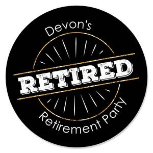 Personalized Happy Retirement - Custom Retirement Party Favor Circle ...