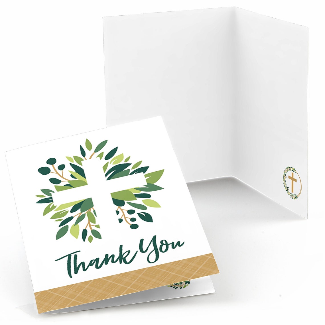 Elegant Cross Thank You Cards - Religious Party Thank You's - Set of 8 ...