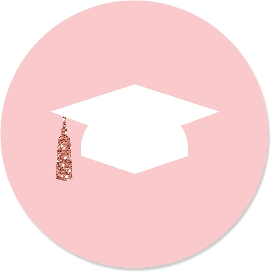 Rose Gold Grad - Graduation Party Circle Sticker Labels - 24 Count - Etsy