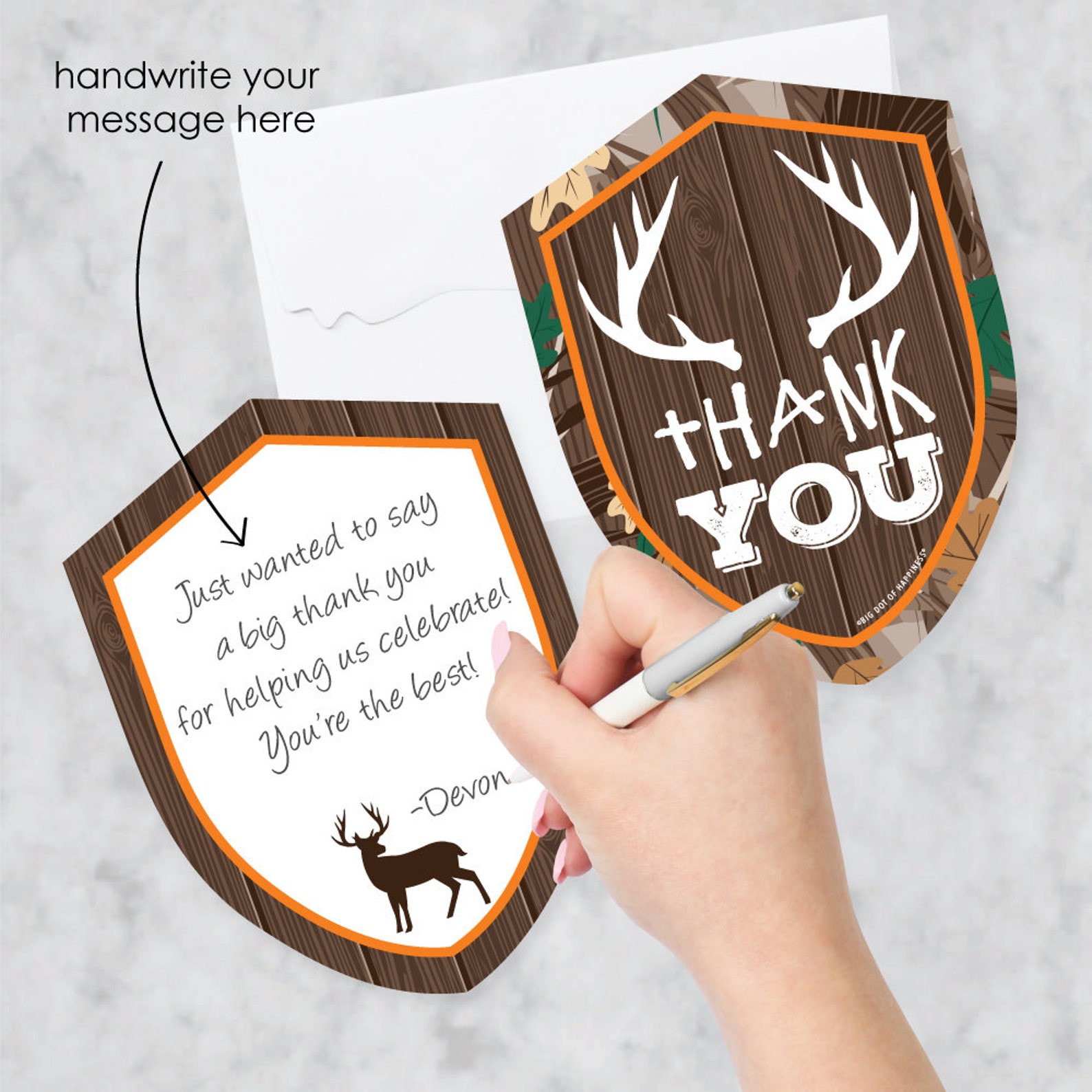 Gone Hunting Shaped Thank You Cards Deer Hunting Camo Baby - Etsy