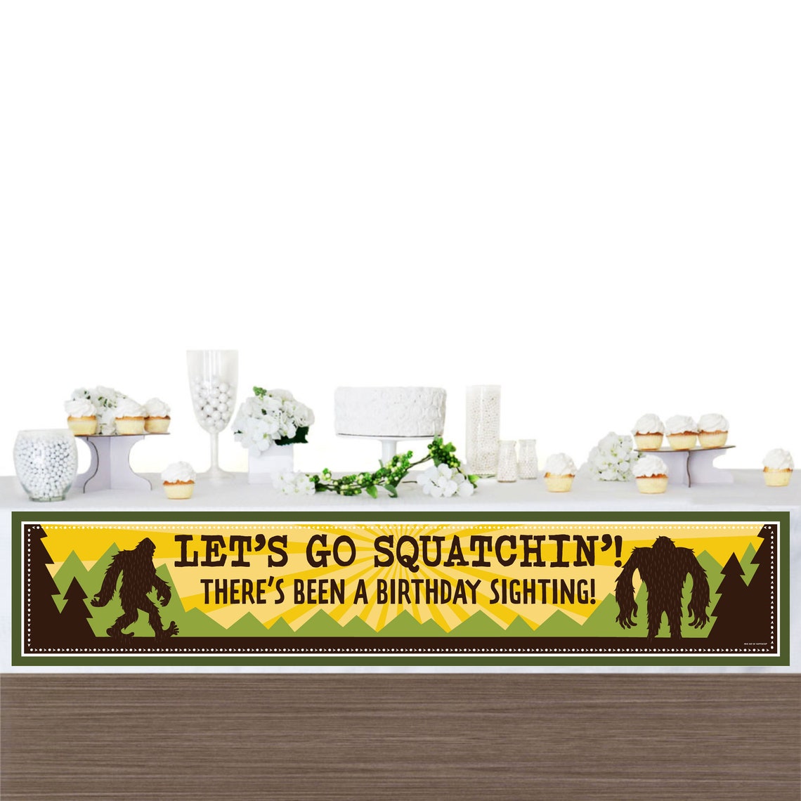 Sasquatch Crossing Bigfoot Happy Birthday Party Banner - Etsy