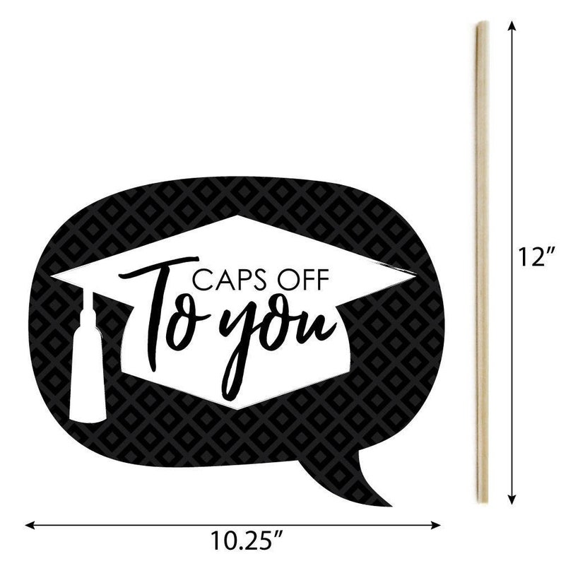 Funny Graduation Photo Booth Props - Black and White Grad - Best is yet ...