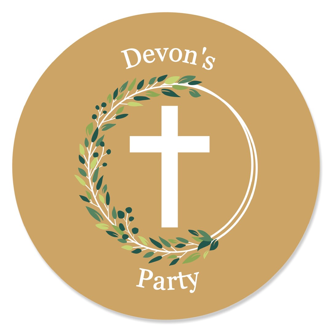 Personalized Elegant Cross - Custom Religious Party Favor Circle ...
