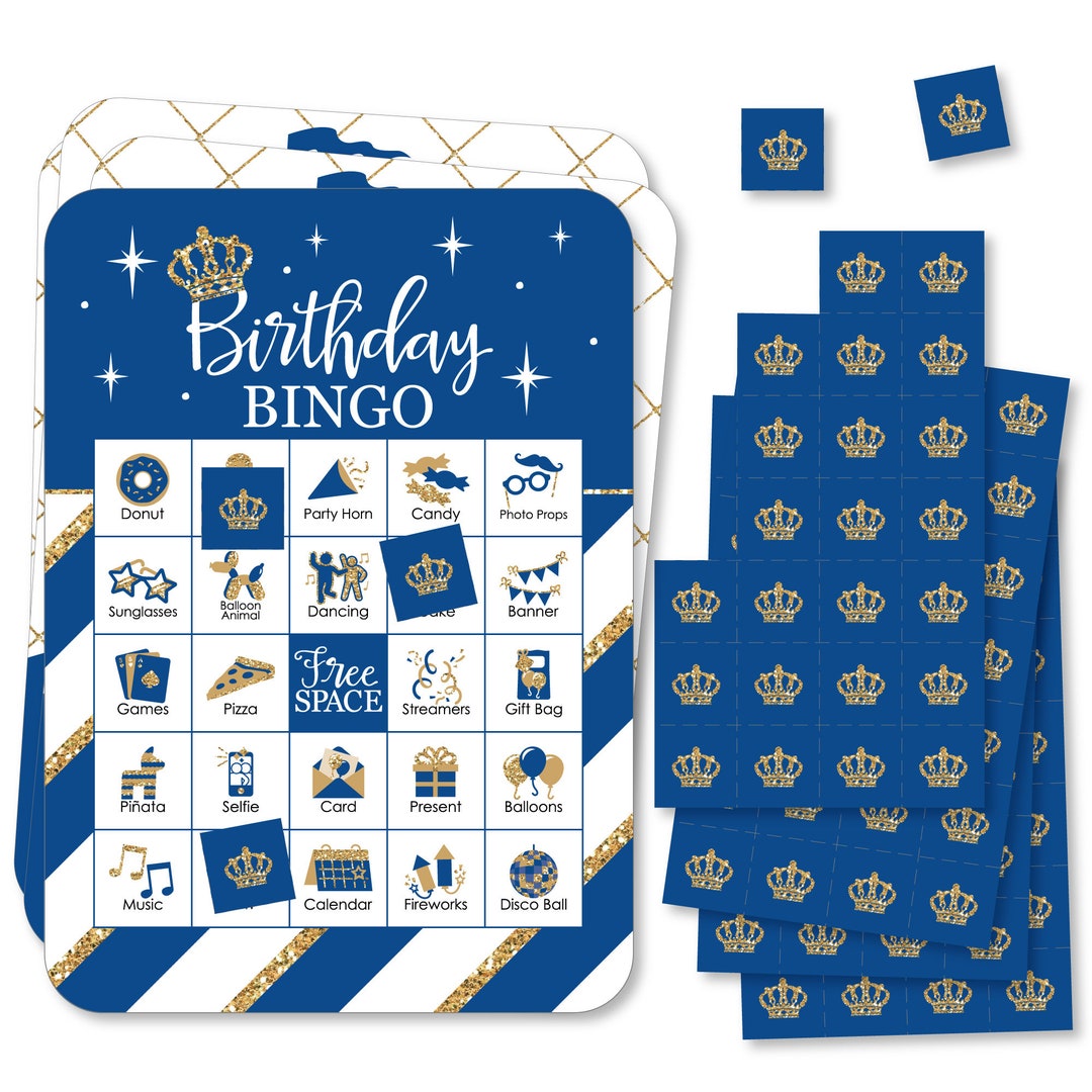Royal Prince Charming - Picture Bingo Cards and Markers - Birthday ...