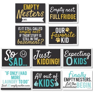 Empty Nesters - Photo Prop Signs - Empty Nest Announcements - 10 Pieces ...
