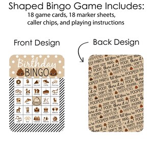 Party ’til You’re Pooped - Picture Bingo Cards and Markers - Poop Emoji ...