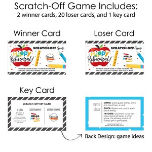Teacher Retirement - Happy Retirement Party Game Scratch off Cards - 22 ...