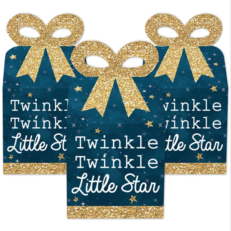 Twinkle Twinkle Little Star - Square Favor Gift Boxes - Baby Shower or ...