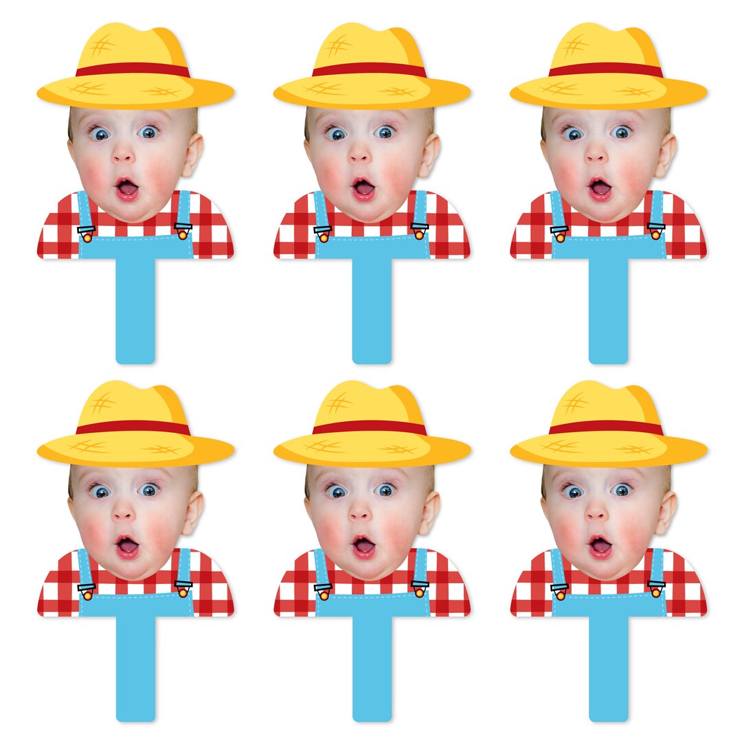 Custom Photo Farm Animals - Head Cut Out Photo Booth and Fan Props ...