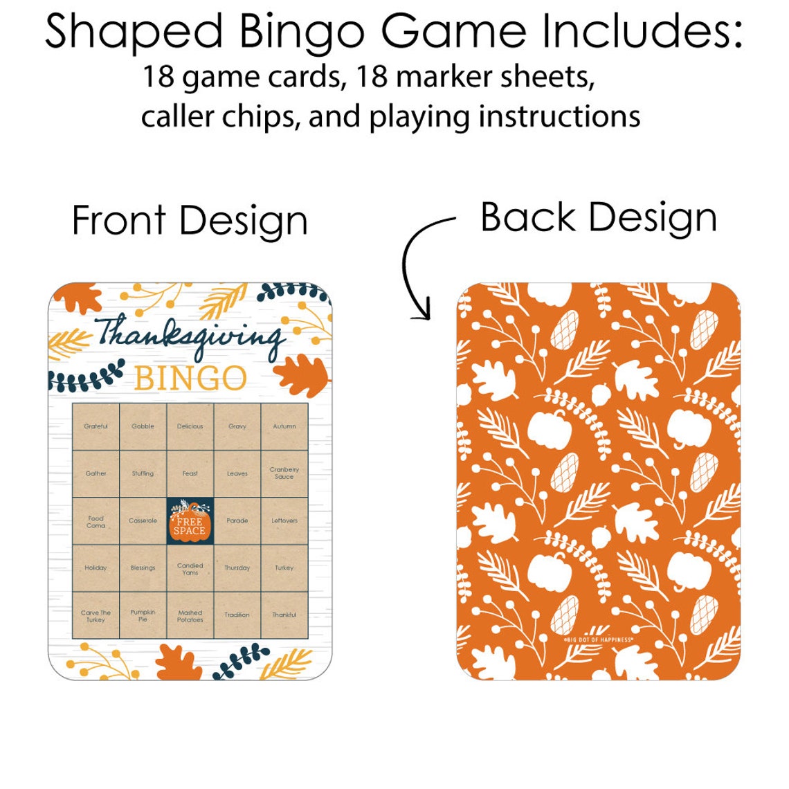 Happy Thanksgiving Bingo Cards and Markers Fall Harvest - Etsy